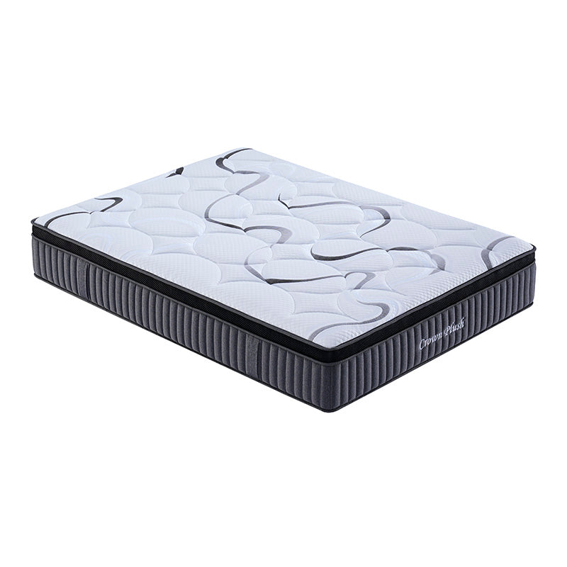 Crown Plush Mattress Single (White / Geometric / Striped) – Furniture Now